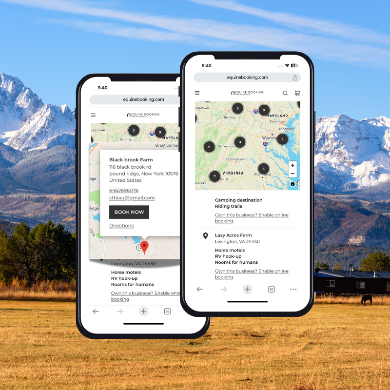 Equine booking: find locations on our interactive maps – EquineBooking.com
